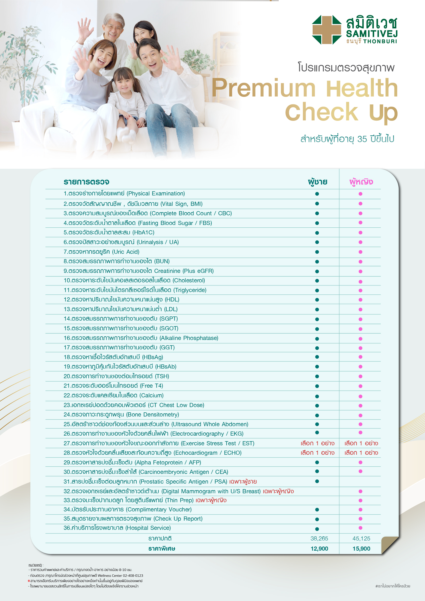*ราคาพิเศษ* Premium health check up (สำหรับคุณผู้หญิง) 3 คน ขึ้นไป ...